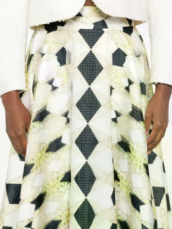 GEMY MAALOUF Geometric-print Pleated Skirt