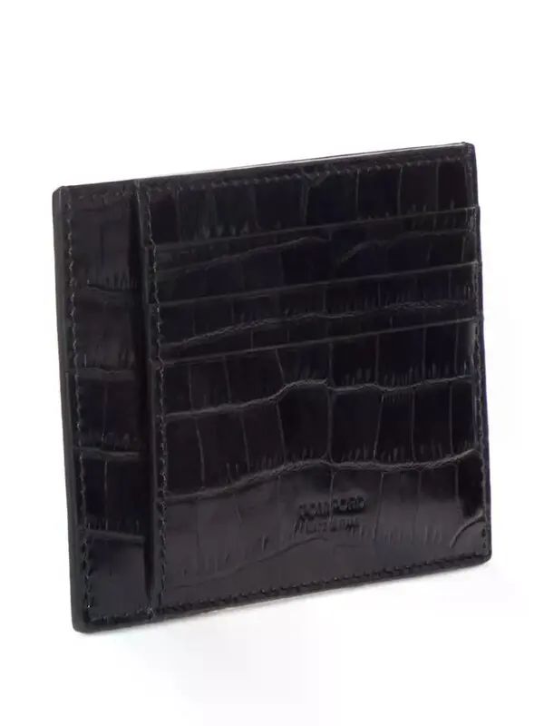 TOM FORD Crocodile-effect Leather Wallet - Black