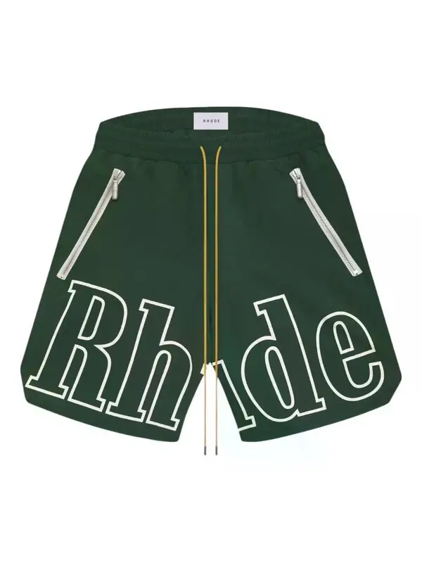 Rhude Logo-print Shorts - Green