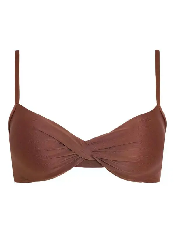 LYGIA & NANNY Twist-front Bikini Top - Brown