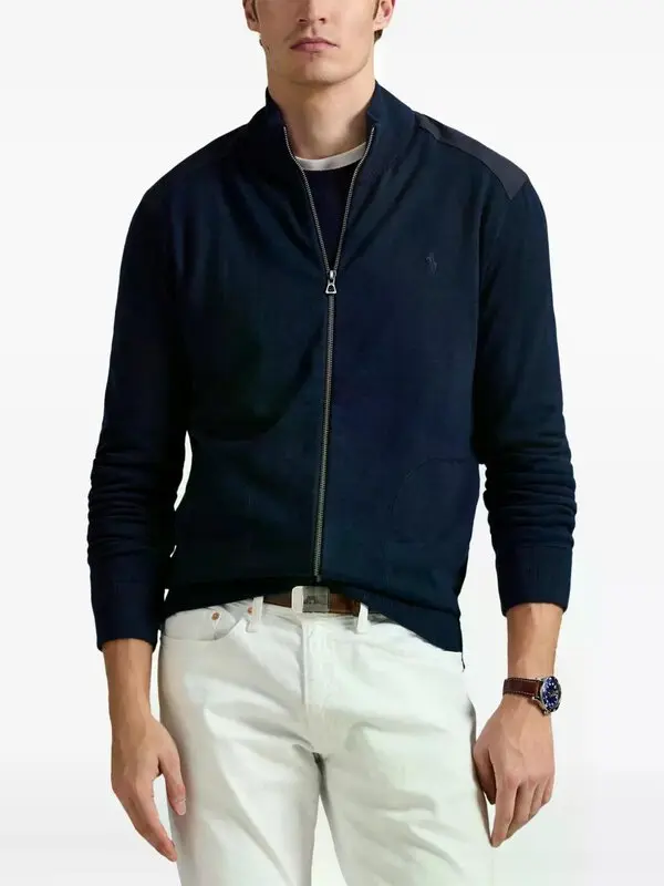 Polo Ralph Lauren High-neck Zip-up Cardigan - Blue