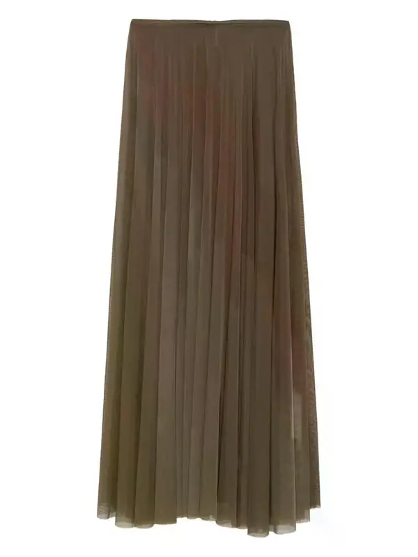 Norma Kamali Pleated Mesh Long Skirt