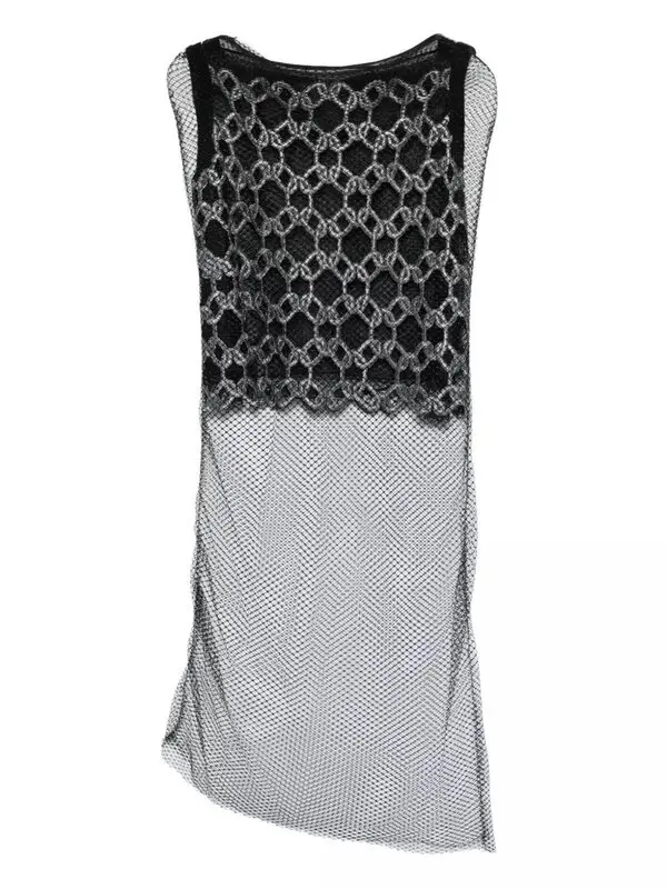 GEMY MAALOUF Geometric Pattern Mesh Top
