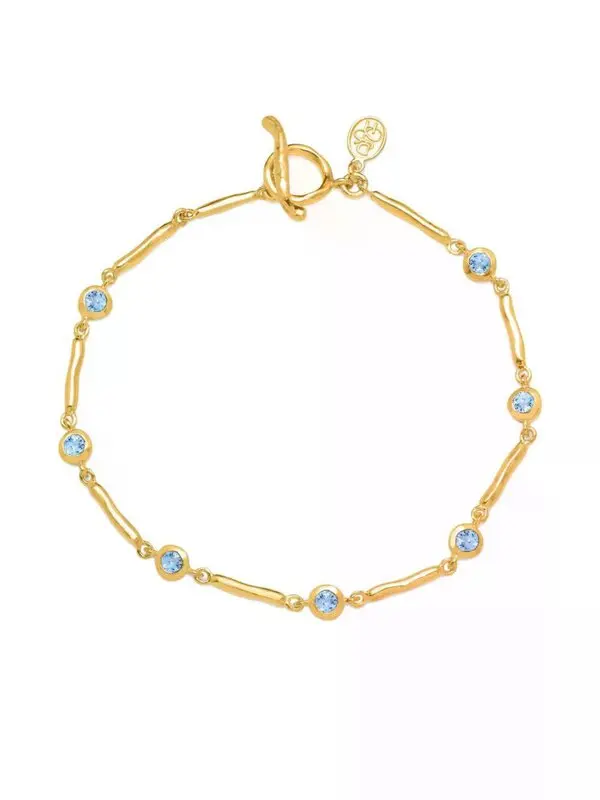 DOWER & HALL Aquamarine Dewdrops Link Bracelet - Gold