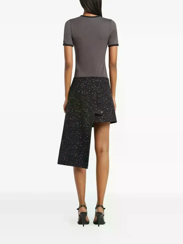 COURREGES Contrast-trim Cotton T-shirt - Grey