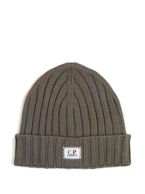 C.P. COMPANY Ribbed Beanie - Green