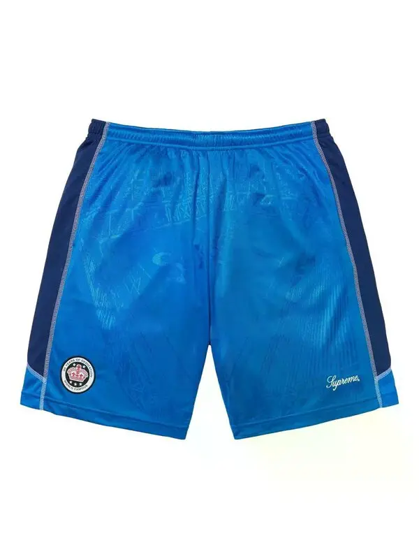 Supreme Patterned-jacquard Soccer Shorts - Blue