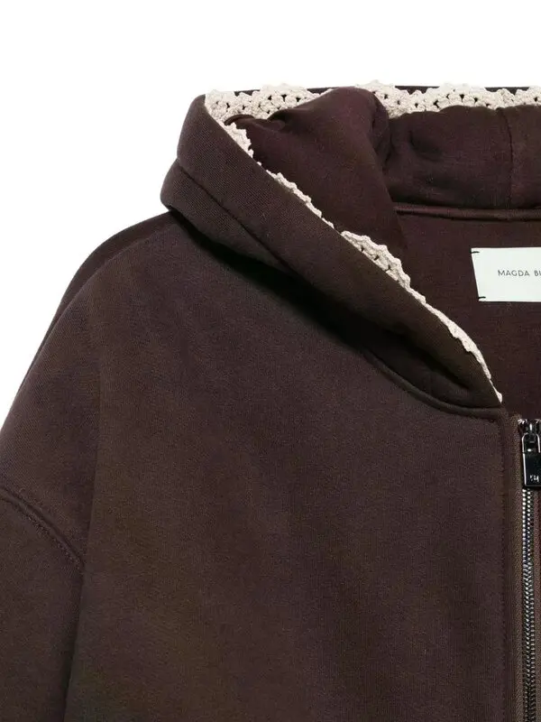 Magda Butrym Lace-trimmed Zip-up Hoodie