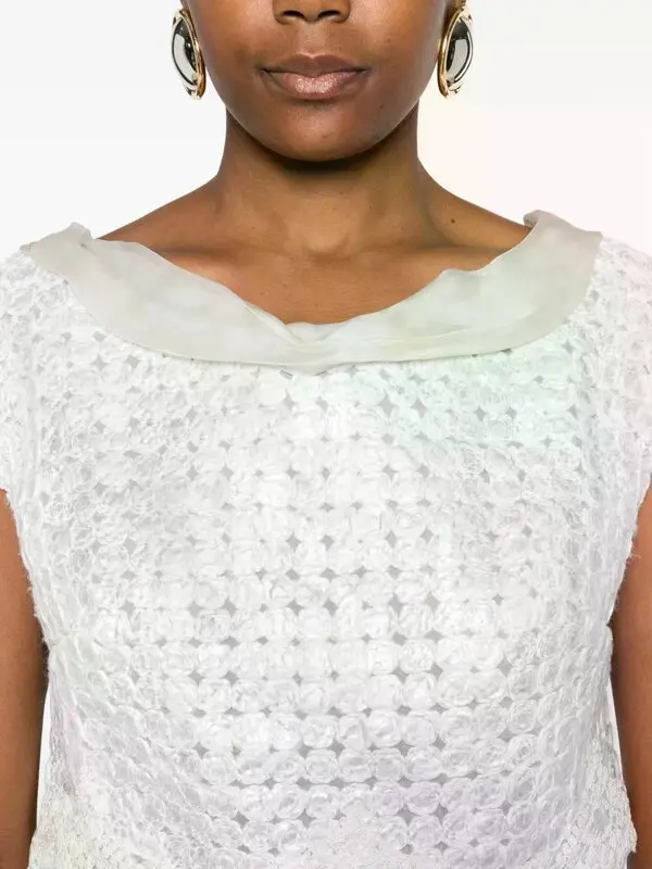 GEMY MAALOUF Floral Lace Cropped Top