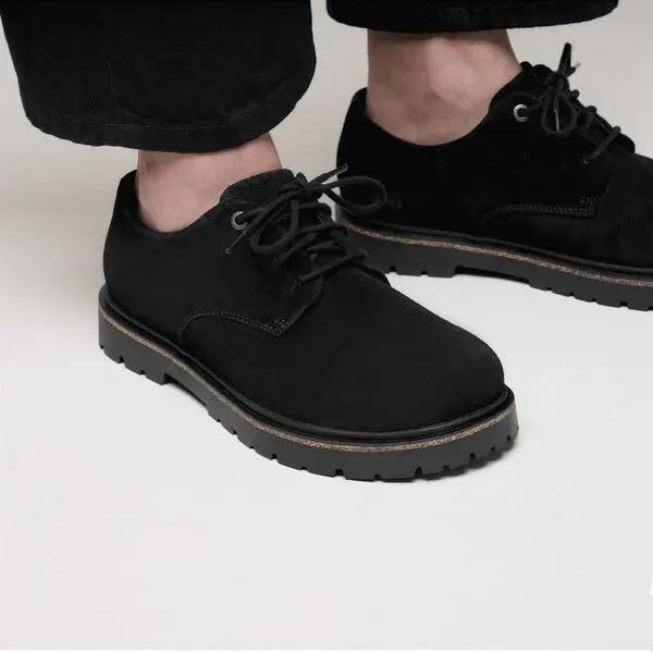 BIRKENSTOCK Highwood Lace-up Low Suede Leather Shoes - Black