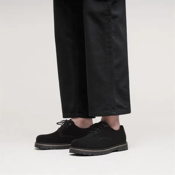 BIRKENSTOCK Highwood Lace-up Low Suede Leather Shoes - Black