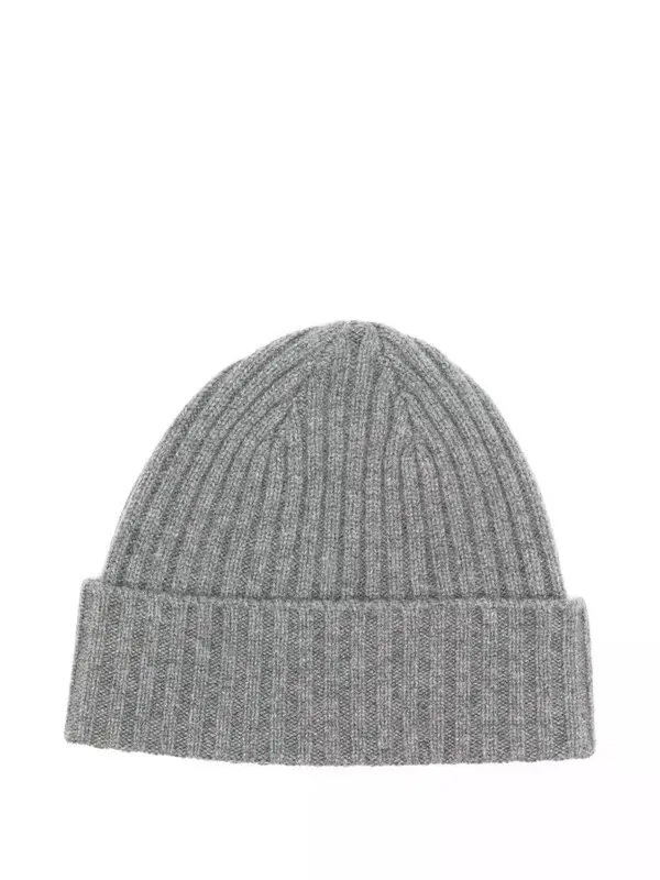 N.peal Chunky Ribbed Beanie - Grey