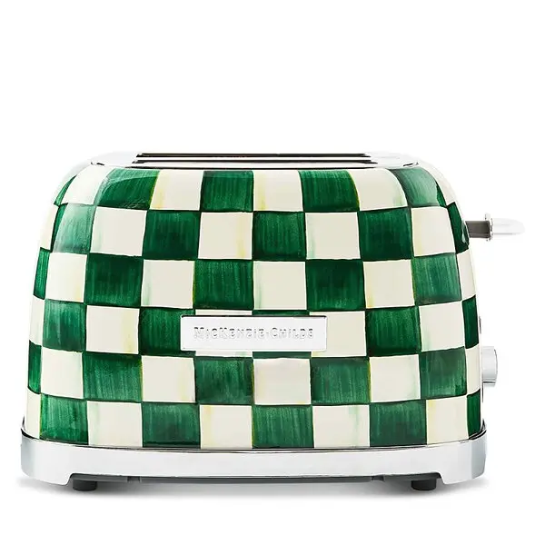 MACKENZIE-CHILDS 2 Slice Toaster - Emerald Check