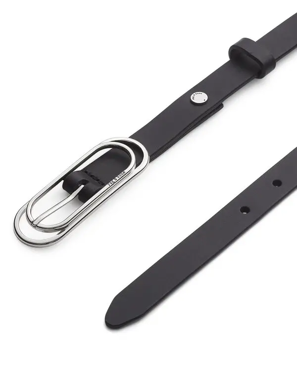 Rag & Bone Duo Rounded Rebound Leather Belt - Black