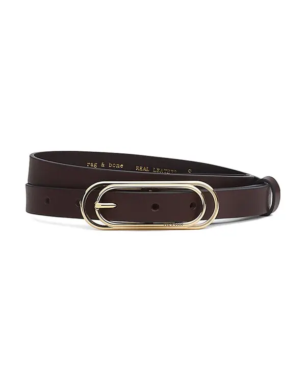 Rag & Bone Duo Rounded Rebound Leather Belt - Brown