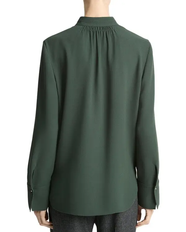 Vince Mandarin Collar Blouse - Forest