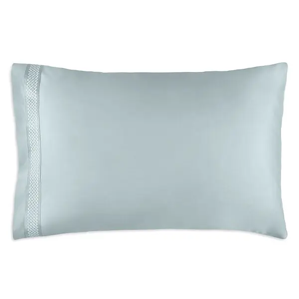 AMALIA HOME COLLECTION Luiz Embroidered Sateen Standard Pillowcase, Pair - Mist Blue