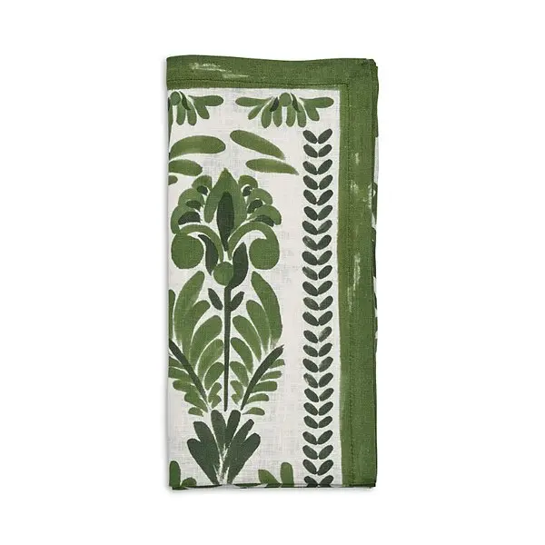 KIM SEYBERT Botanica Napkin In Ivory And Green - Ivory Green
