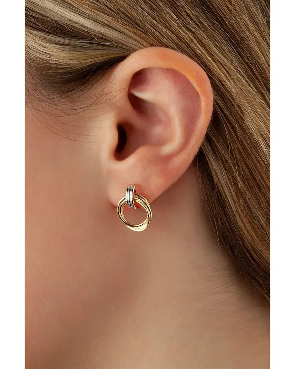 ALBERTO AMATI 14k White And Yellow Doorknocker Drop Earrings