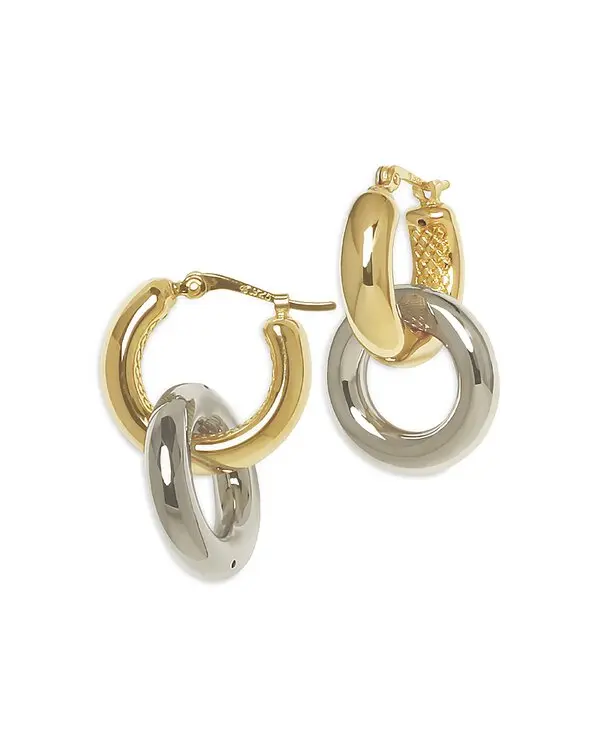 ALBERTO AMATI 14k White And Yellow Gold Chain Link Drop Earrings - White/gold