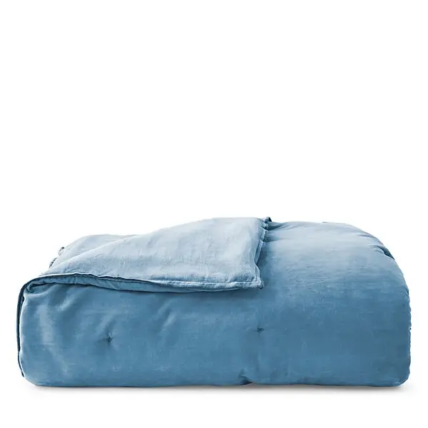 CHRISTY Harewood Reversible Cotton Velvet Bedspread, Full/queen - Blue