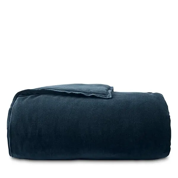 CHRISTY Harewood Reversible Cotton Velvet Bedspread, Full/queen - Navy