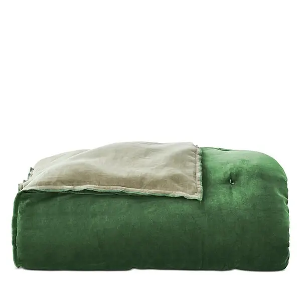 CHRISTY Harewood Reversible Cotton Velvet Bedspread, Full/queen - Sage Green