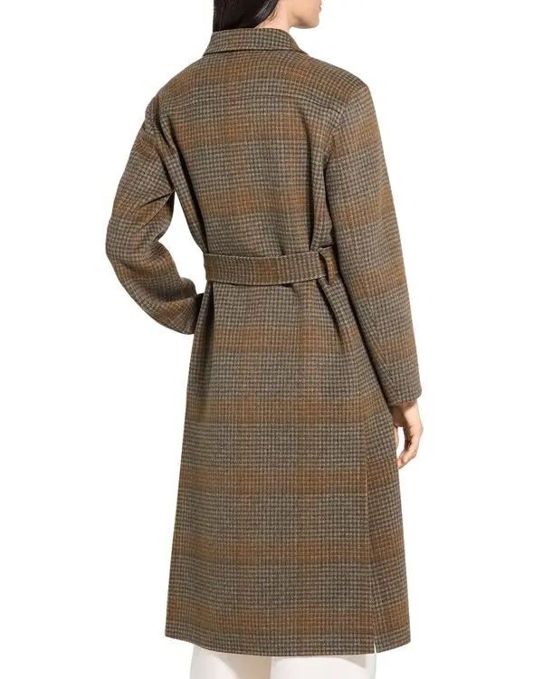 Theory Wool & Cashmere Plaid Coat
