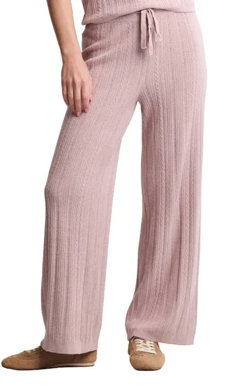 Barefoot Dreams Cozychic® Ultra Lite® Cable Knit Lounge Pants - Teaberry