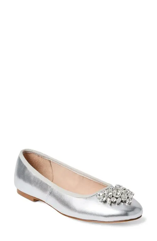 Jack Rogers Ellina Embellished Ballet Flat - Silver