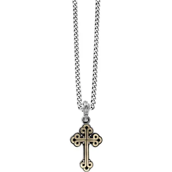 KING BABY STUDIO Small Traditional Cross Pendant - Silver