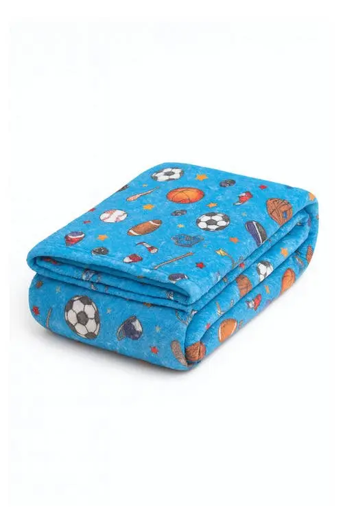 PREPPY GOOSE Plush Sports Blanket - Blue
