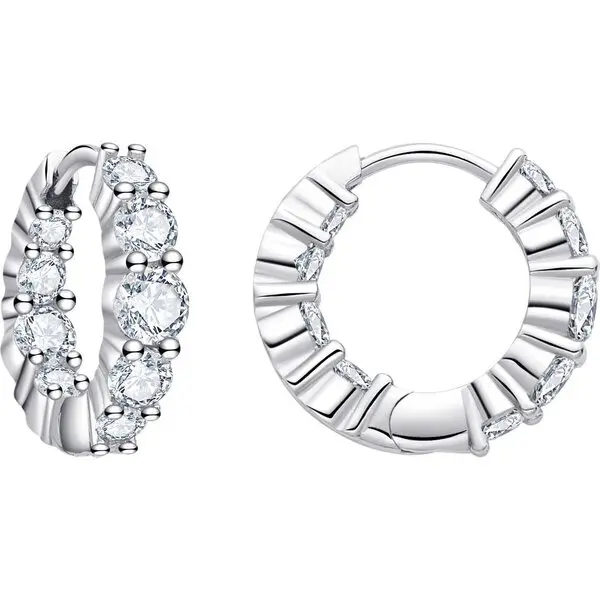 UNTAMED PETALS Riviera Crystal Hoop Earrings - Silver