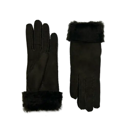 AGNELLE Denise Shearling Gloves - Kaki