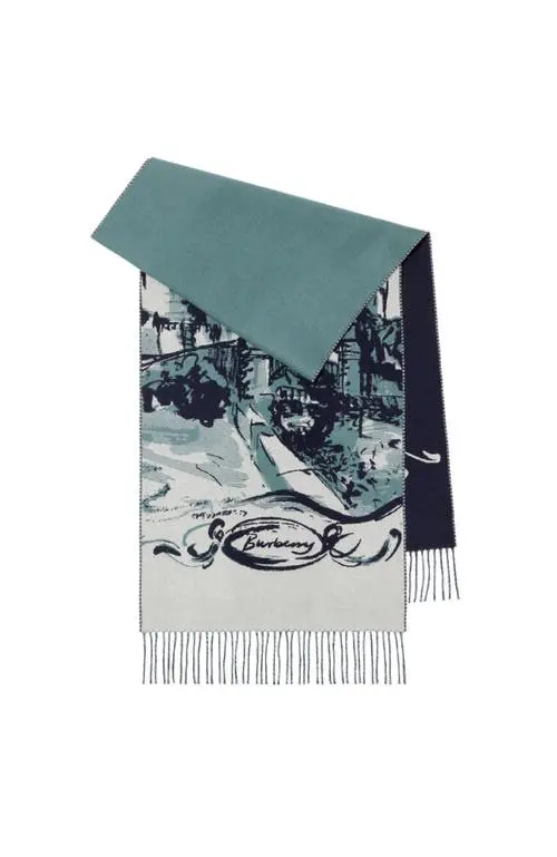 Burberry Castle Cashmere Scarf - Navy