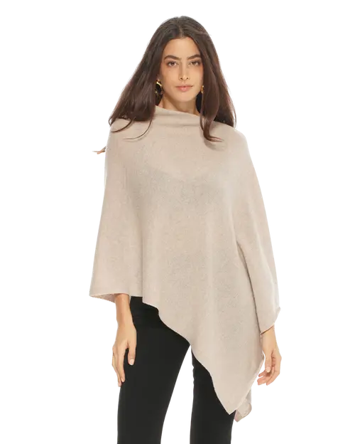 MONTICELLI CASHMERE Pure Cashmere Poncho - Beige