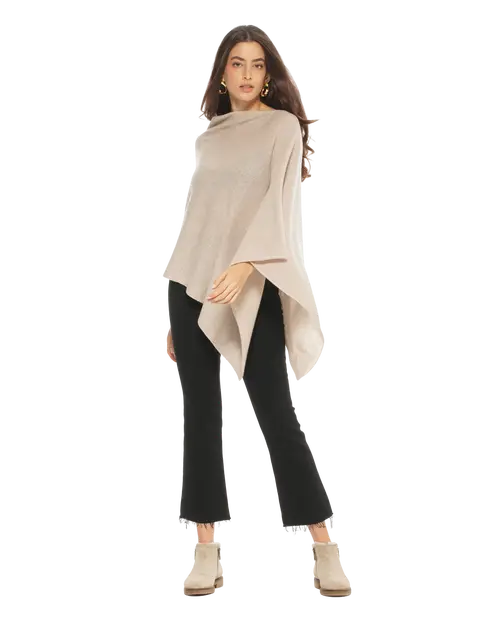 MONTICELLI CASHMERE Pure Cashmere Poncho - Beige