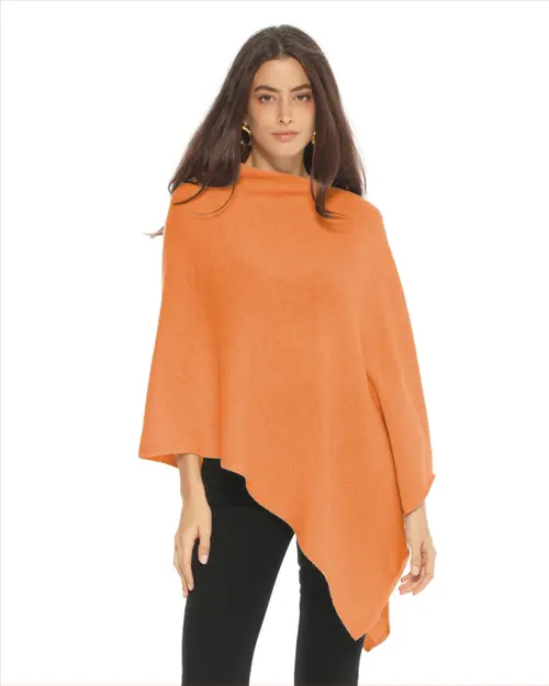 MONTICELLI CASHMERE Pure Cashmere Poncho - Saffron
