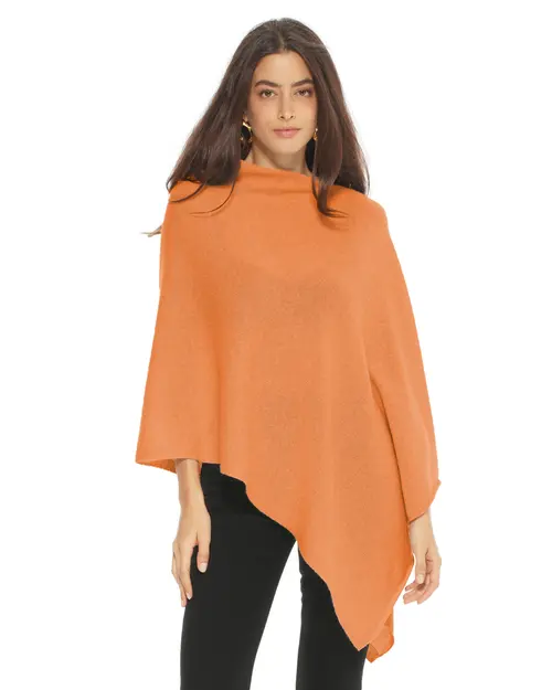 MONTICELLI CASHMERE Pure Cashmere Poncho - Saffron