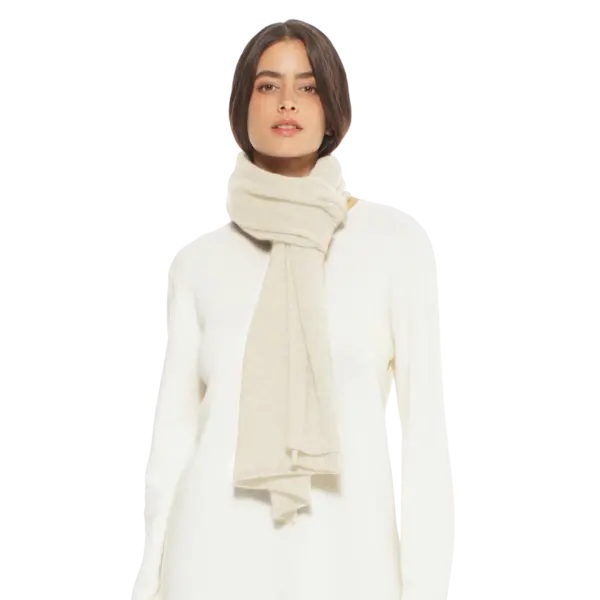 MONTICELLI CASHMERE Pure Cashmere Cloud-soft Scarf - Milk White
