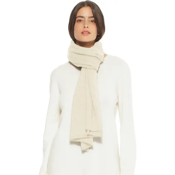 MONTICELLI CASHMERE Pure Cashmere Cloud-soft Scarf - Milk White