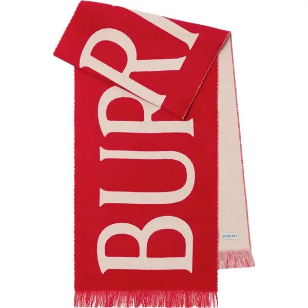 Burberry Logo Wool Scarf - Post
