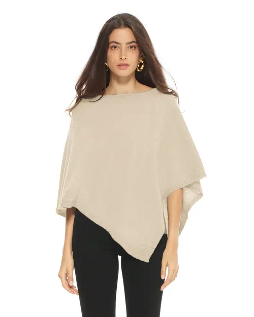 MONTICELLI CASHMERE Capelet Poncho - Beige