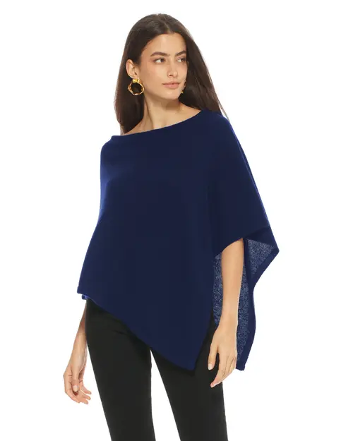 MONTICELLI CASHMERE Capelet Poncho - Blue
