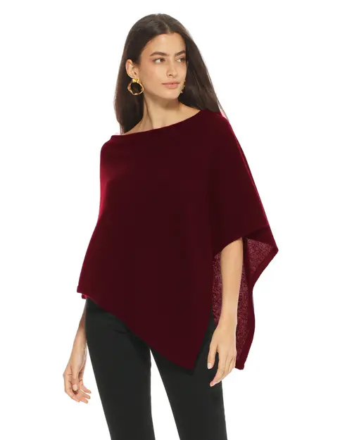 MONTICELLI CASHMERE Capelet Poncho - Bordeaux