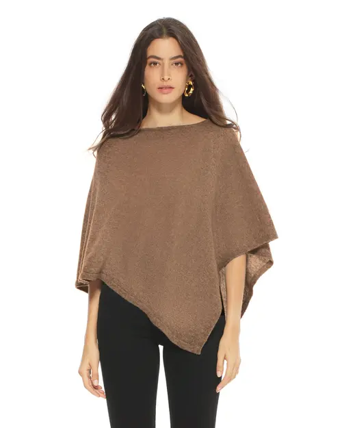 MONTICELLI CASHMERE Capelet Poncho - Brown