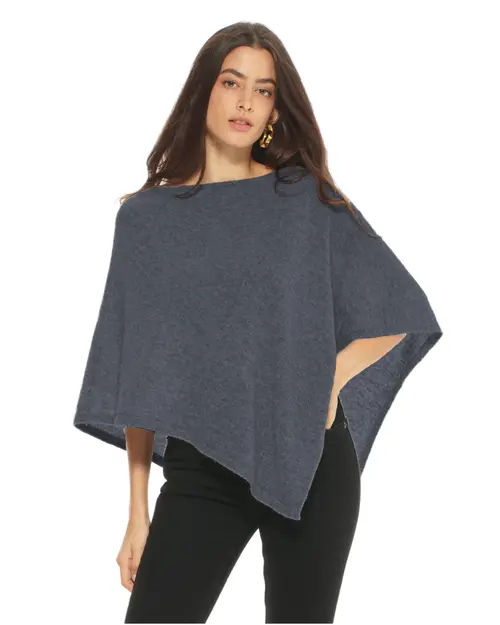 MONTICELLI CASHMERE Capelet Poncho - Charcoal
