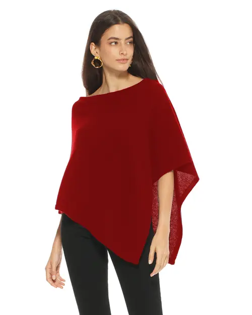 MONTICELLI CASHMERE Capelet Poncho - Chianti