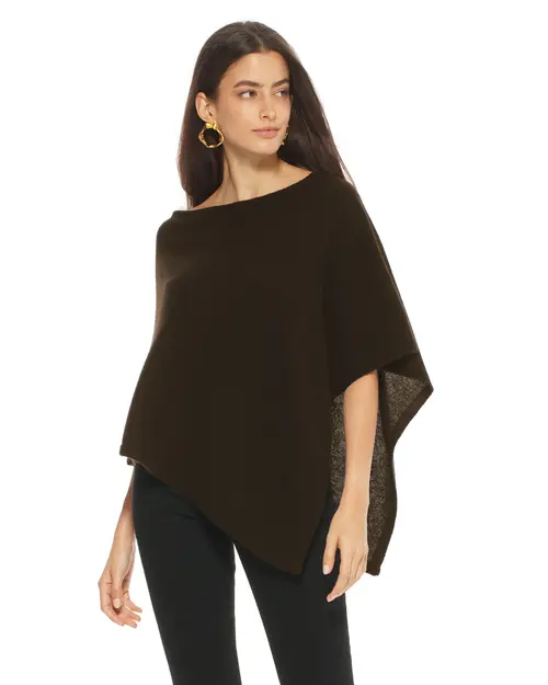 MONTICELLI CASHMERE Capelet Poncho - Coffee