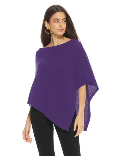 MONTICELLI CASHMERE Capelet Poncho - Iris Purple